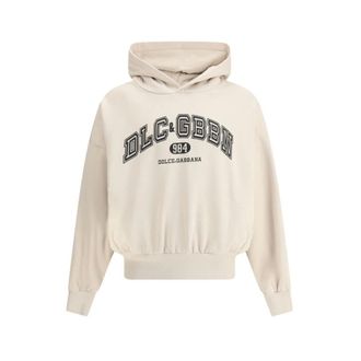 Dolce & Gabbana Jersey-Hoodie mit Print - - Sweatshirts & Hoodies - Herren - Beige - M