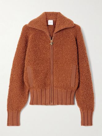 Patou Cardigan En Bouclé De Laine Mélangée - Marron