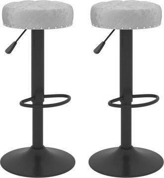 vidaXL Vidaxl - Tabourets de bar lot de 2 gris velours