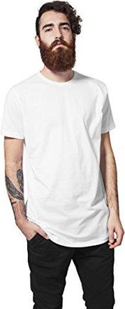 Urban Classics Homme Shaped Long Tee Manches Courtes Ourlet Arrondi Col Rond Basique Streetwear Minimaliste 100 Coton Jersey, Blanc (White 220), XL EU