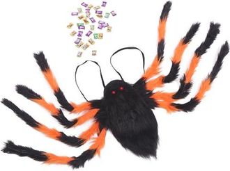 Generic Sac &agrave; dos araign&eacute;e pour adulte | D&eacute;cor araign&eacute;e avec sangles &eacute;lastiques | Sac &agrave; dos cr&eacute;atif en peluche pour stockage de bonbons, Halloween, bal masqu&eacute;