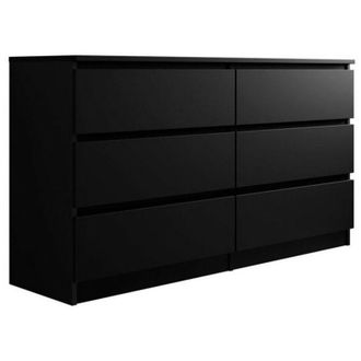Mirjan24 Commode Comfivo 161, Noir, Avec tiroirs, Nombre de tiroirs: 6, 77x138x40cm