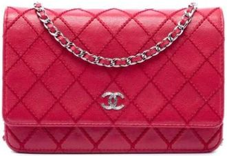 Chanel Portefeuille-sac &agrave; cha&icirc;ne Pre-owned - Femme - Pre-owned - Rouge - Taille: ONE Size