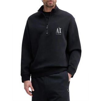 A|X Armani Exchange SweaT-shirt &agrave; fermeture &eacute;clair 1/4 et logo sur la poitrine - Homme - Sweatshirts et sweats &agrave; capuche - Bleu - Taille: L
