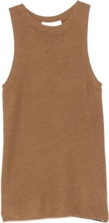 Co Femme, Tops, Brun, Taille: 40 FR Haut en maille c&ocirc;tel&eacute;e