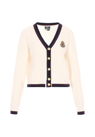 Dreimaster Dreimaster Strickjacke Frauen Offwhite Marineblau Weinrot