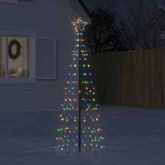 Festnight IKAYAA Weihnachtsbaum Metall Groß 220 LED Lichterbaum 8 Modi Weihnachtsbaum Aussen LED Weihnachtsbeleuchtung Außen 180 cm Weihnachtsdeko Aussen Mehrfa