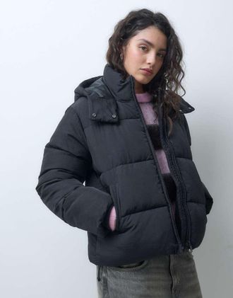 Asos doudoune courte &agrave; capuche noire