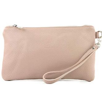 modamoda.de T193 - Pochette/Pochette Italienne Cuir Petit, Couleur:rose Beige