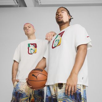 Puma T-shirt de basketball Dylan Exhibit Homme, V&ecirc;tements, Blanc, L