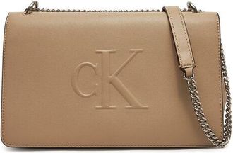 Calvin Klein Jeans Handtasche Sculpted Ew Flap25 Shoulder Bag LV04K3035G Beige