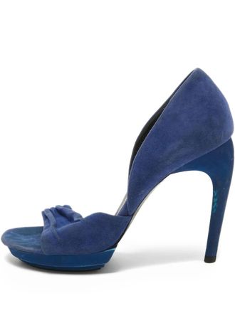 Balenciaga escarpins froncés à bout ouvert - Bleu