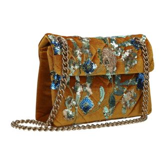 Kurt Geiger Femme, Sacs, Jaune, Taille: ONE Size Velvet Mini Kensington