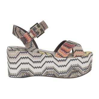 Missoni Femme, Chaussures, Multicolore, Taille: 39 EU Sandales Plateformes en M&eacute;lange de Viscose