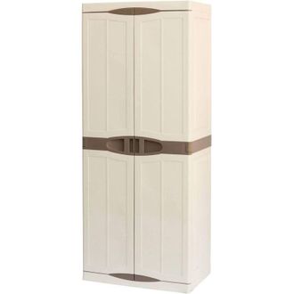 Dmora Mehrzweckschrank für den Außen- oder Innenbereich, Schrank mit 2 Türen und 4 verstellbaren Regalen aus Polypropylen, 100% Made in Italy, 70x47h178