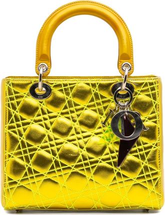Dior sac à bandoulière Lady Dior Anselm Reyle médium (2011) - Jaune