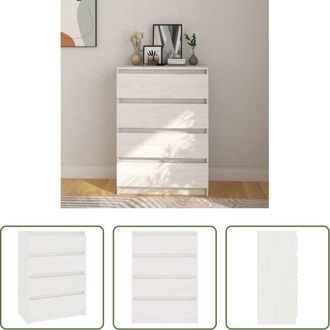 vidaXL vidaXL Kieferholzbeistellschrank - Beistellschrank Wei&szlig; 60x36x84 cm Massivholz Kiefer