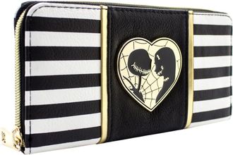 Movie's Nightmare Before Christmas Gestreifte Jack & Sally Portemonnaie Clutch M&uuml;nzfach & Kartenhalter, Schwarz