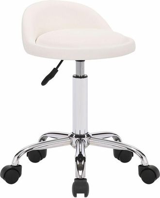 Clp Tabouret de travail réglable en hauteur équipé de roues de différentes couleurs colore : Blanc