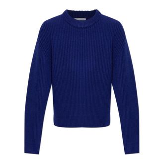 Jil Sander Wollpullover mit Rundhalsausschnitt - - Knitwear - Damen - Blau - M