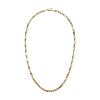 s.Oliver Herren Necklace - Halskette aus mattiertem Edelstahl - IP Gold - Panzerkette 50 cm - wasserfest & hautfreundlich