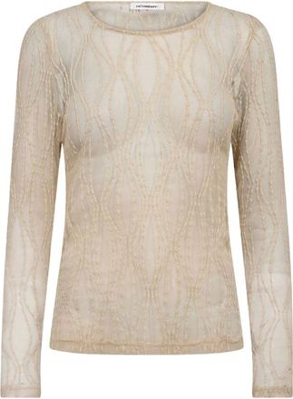 Co'Couture Femme, Tops, Beige, Taille: 38 FR Marcy Mesh O-blouse