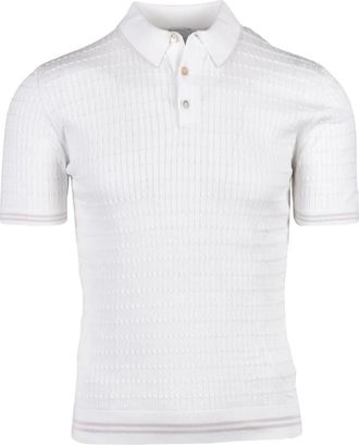 Eleventy Homme, Tops, Blanc, Taille: S Polo en maille