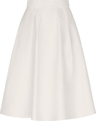 Apart Fashion Damen Satin A-Linien-Rock, fließender Midirock mit hoher Taille, eleganter Faltenrock mit Taschen, formelles Party-Outfit, Rock für Hochzeitsgäste, Co