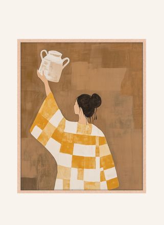 Any Image Any Image Wandbild Japandi-Stil Mit Rahmen braun