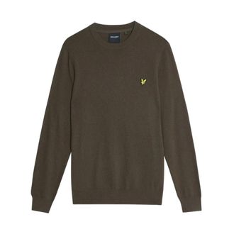Lyle & Scott Baumwoll-Merino-Pullover mit Rundhalsausschnitt - - Knitwear - Herren - Braun - XL