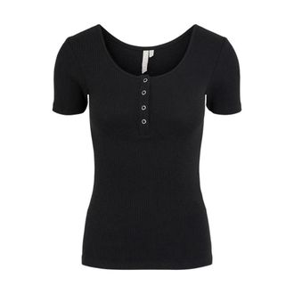 Pieces Femme, Tops, Noir, Taille: 44 FR T-shirt d&eacute;contract&eacute; &agrave; col rond en coton
