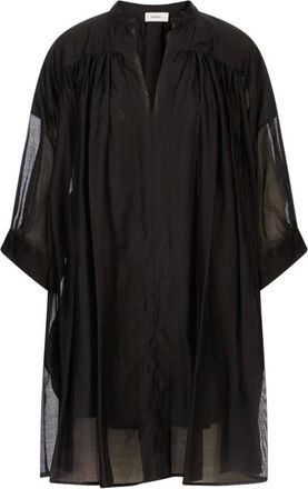 Meimeij Femme, Blouses et Chemises, Noir, Taille: 42 FR Mini-robe avec ceinture