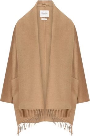 Max Mara fringed long-sleeve coat - Braun