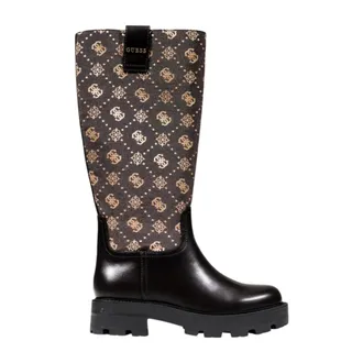 Guess Femme, Chaussures, Brun, Taille: 37 EU Bottes de Femme à Tige Haute Monogramme