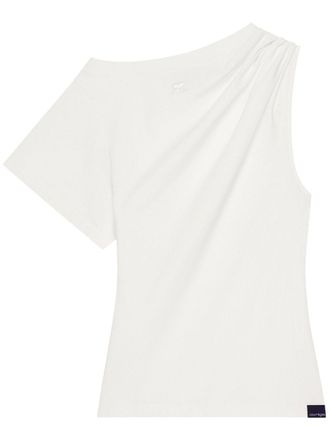 Courrèges t-shirt asymétrique à design drapé - Blanc
