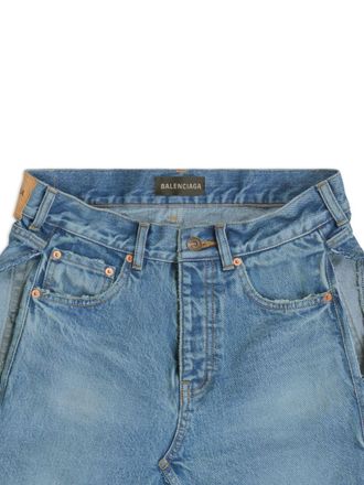 Balenciaga haut asym&eacute;trique en jean &agrave; design sans manches - Bleu
