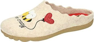Manitu Femme Chaussons pour la Maison, Beige, 35 EU