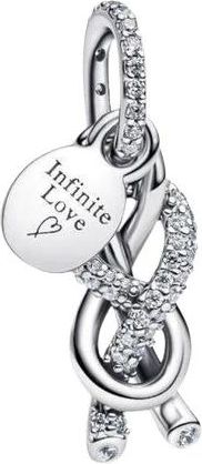 Pandora Femme, Accessoires, Blanc, Taille: ONE Size Charme Infini Pav&eacute; Pendant
