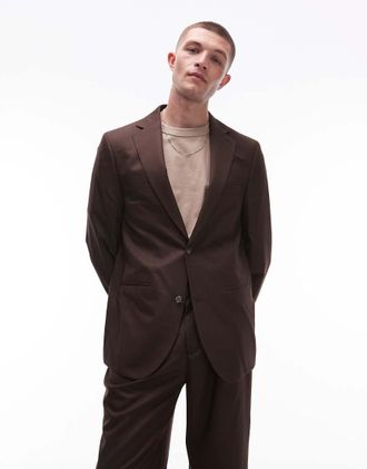 Topman Veste de costume décontractée - Marron