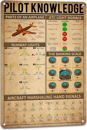 Generic Blechschilder Muftfahrt Piloten Wissen Cooles Flugzeug Metall Schilder H&auml;ngend Deko F&uuml;r Garten Drau&szlig;en Club Haus S