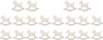 PartyKindom 20 STK Weihnachtspferdeausschnitte Aus Holz Weihnachtsschmuck Aus Holz Schaukelpferd Ornament Christbaumschmuck DIY Weihnachtshandwerk Hausschmuck Pfe