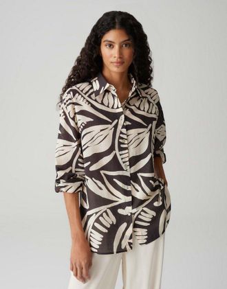 OPUS Langarmbluse FUMINE TROPICAL aus luftiger Baumwolle