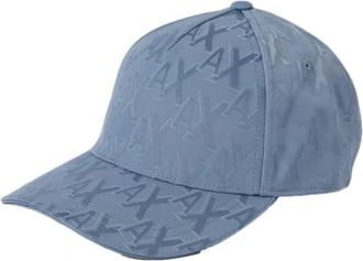 A|X Armani Exchange Herren The Grid, Overall Logo Baseball Cap, Flint Stone, Einheitsgröße EU
