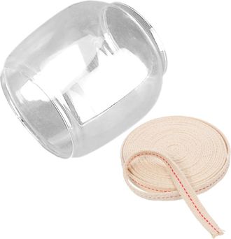 DOITOOL Klarer Glas Lampenschirm für Petroleumlampe mit Baumwoll docht Ersatz Kamin für Kerosinlampen Langlebig Installieren Geeignet für Vintage öllampe und 