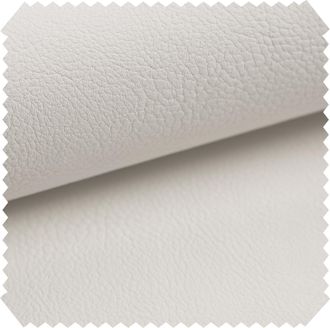 Novely NEUSS - Genarbtes Kunstleder - Möbelstoff in Echtleder-Optik - Robuster Polsterstoff - Pflegeleichte Meterware 1lfm | Farbe: 01 Weiß