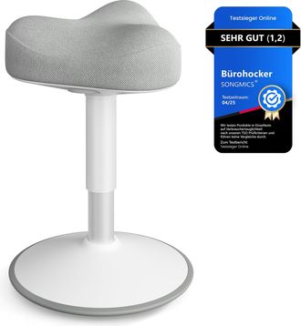 Songmics Hocker, Stehhocker, Stehstuhl mit Schwingeffekt, h&ouml;henverstellbar 48-65,5 cm, Anti-Rutsch-Sockel, drehbarer Sattelsitz, aktive Sitzhaltung, f&uuml;r B&uuml;ro u