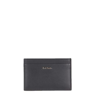 Paul Smith Homme, Accessoires, Noir, Taille: ONE Size Porte-cartes minimaliste en cuir avec logo