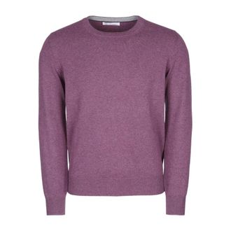 Brunello Cucinelli Homme, Pulls, Violet, Taille: S Cashmere Crewneck Sweater