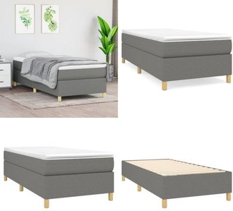 vidaXL Bettgestell ohne Matratze Dunkelgrau 80x200 cm Stoff - Bettes - Doppelbett - Boxspringbetten - Lattenrost - Schlafzimmermöbel - Home & Living