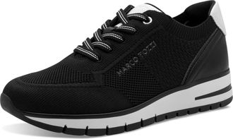 Marco Tozzi Damen Sneaker flach Sportlich Bequem, Schwarz (Black Comb), 38 EU